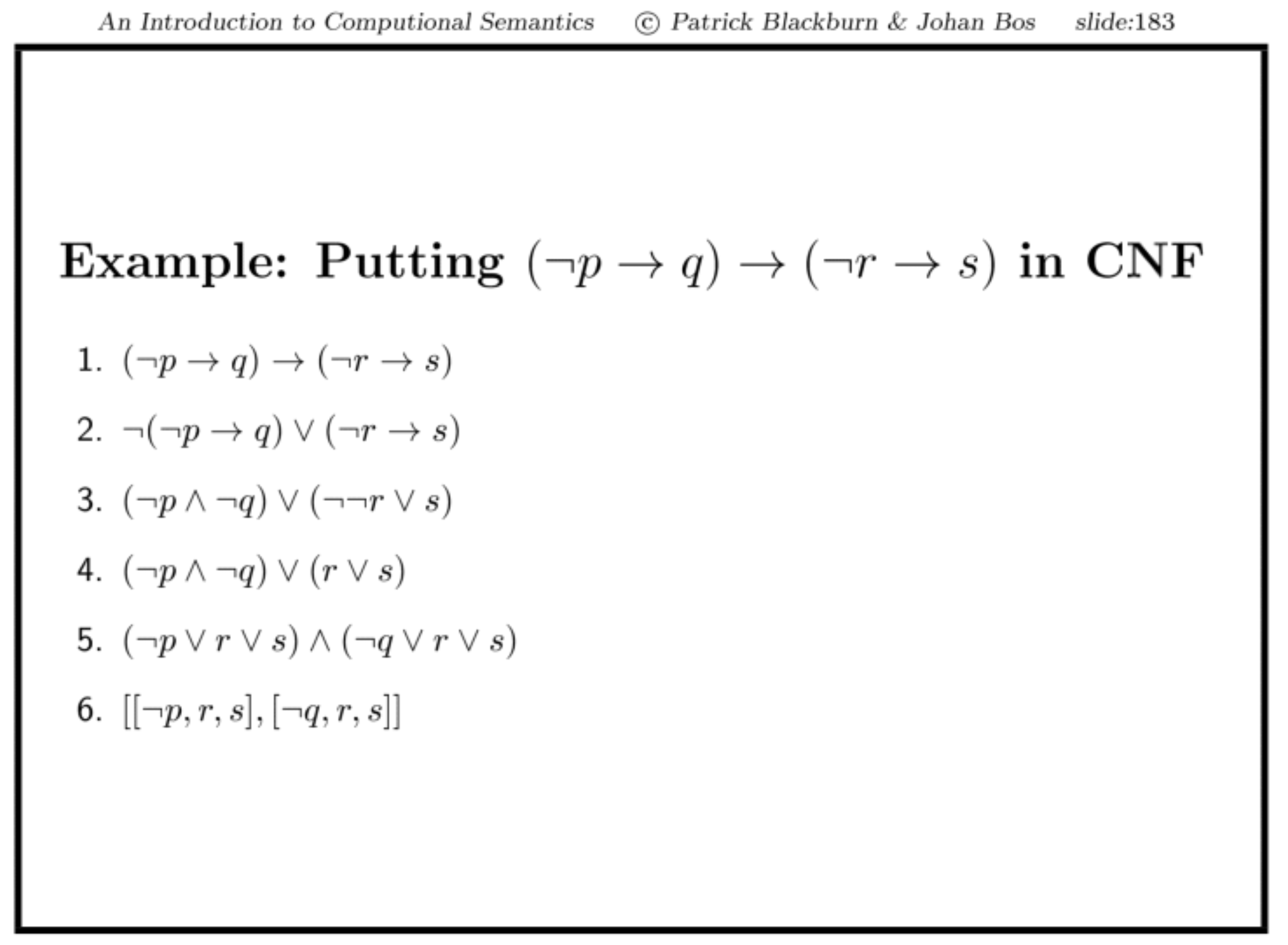 Chapter 4: Propositional Inference – Computational Semantics